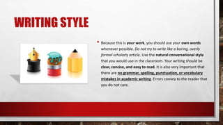 Principles of academic writing | PPTX