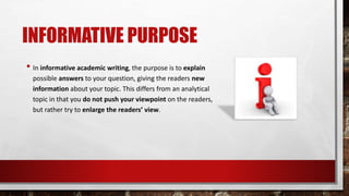 Principles of academic writing | PPTX