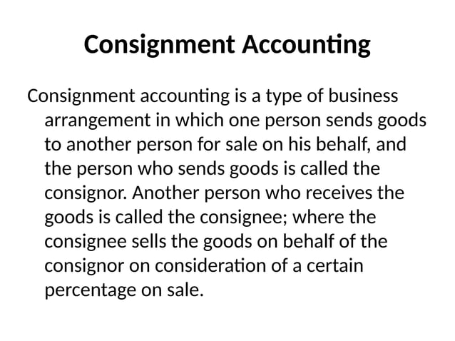 Principles of Accountancy unit 4.pptxconsignment | PPTX