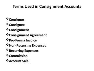 Principles of Accountancy unit 4.pptxconsignment | PPTX
