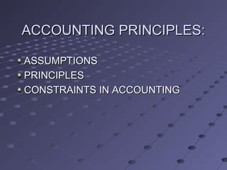 Principles of accounting | PPT