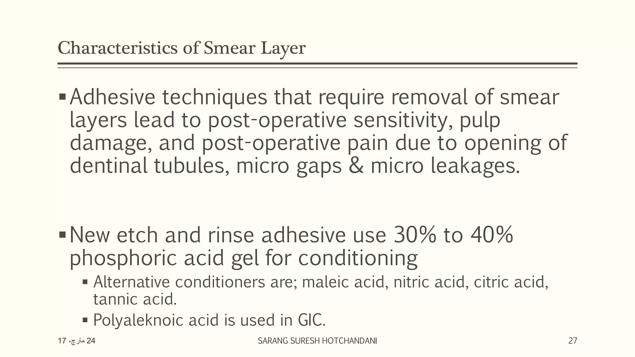 Principles of Adhesion (Operative Dentistry) | PPTX