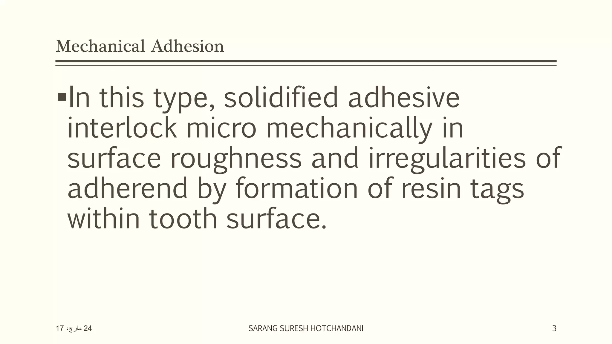 Principles of Adhesion (Operative Dentistry) | PPTX
