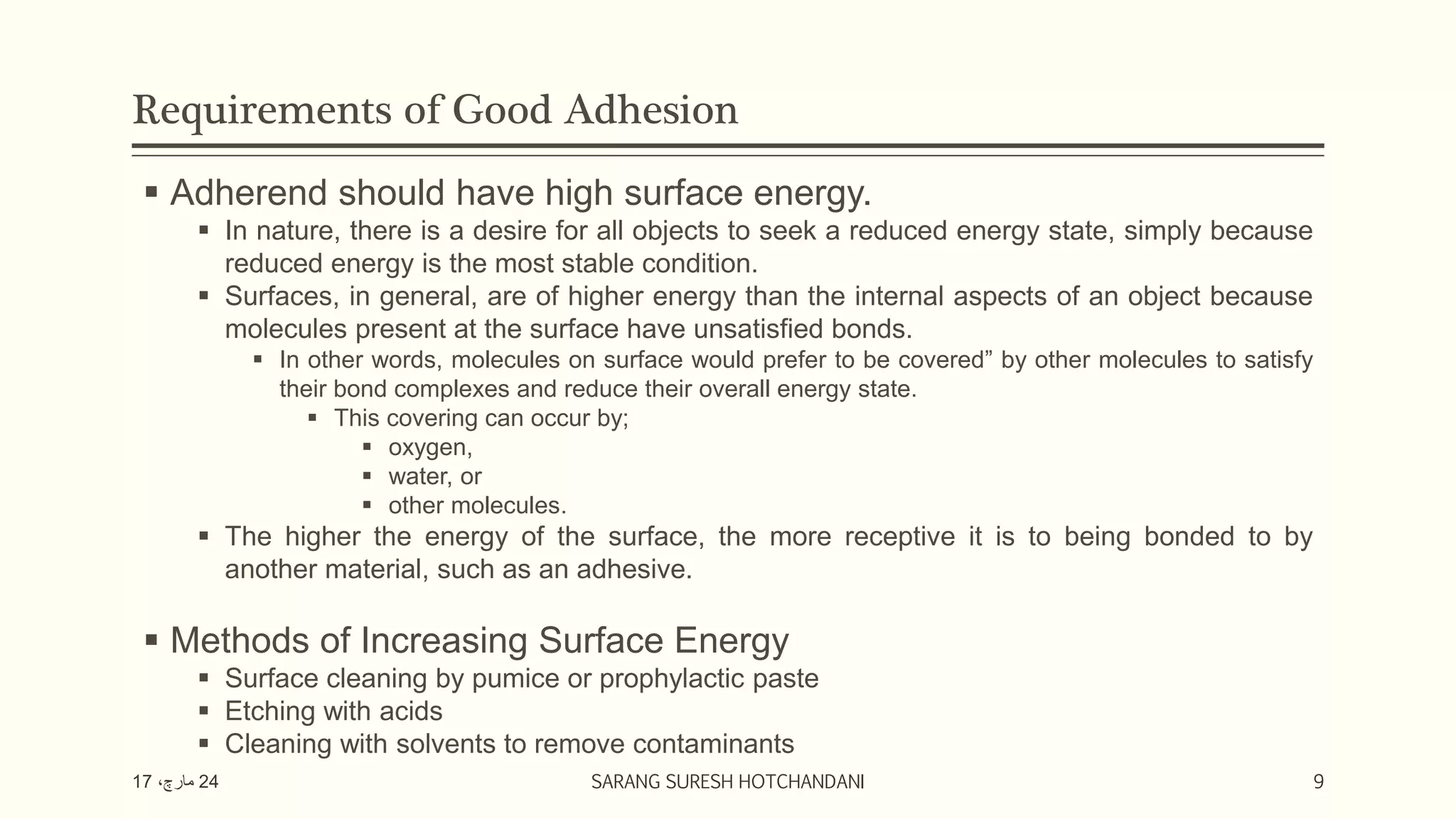 Principles of Adhesion (Operative Dentistry) | PPTX