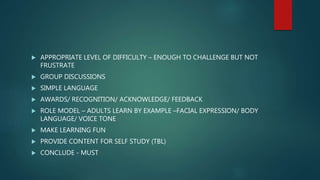 Principles of adult learning | PPTX | Adult Education | Education