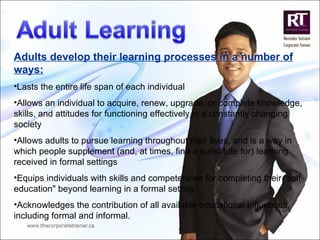 Principles Of Adult Learning By Ravinder Tulsiani | PPT