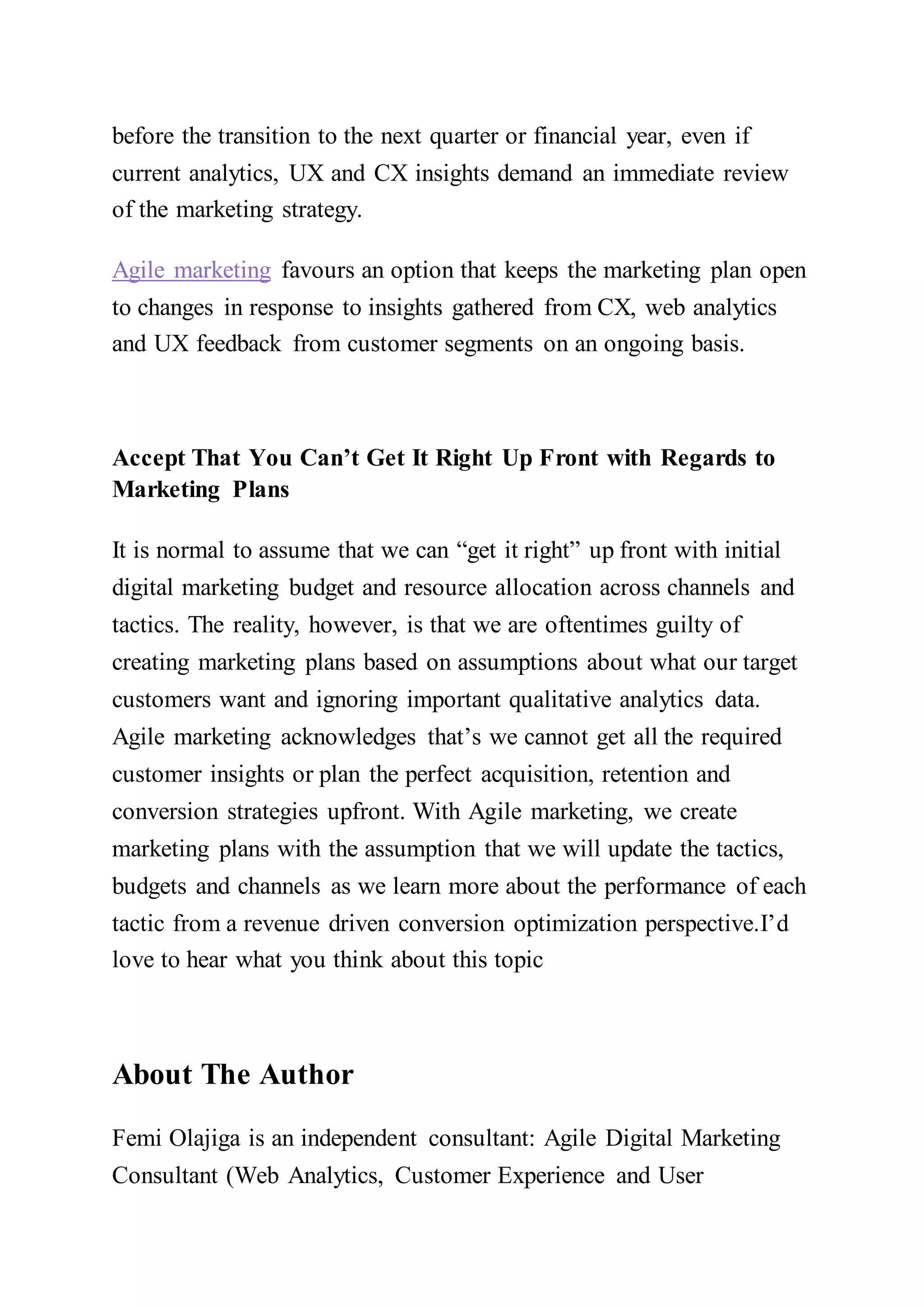 Principles of agile marketing explained | PDF | Marketing and ...