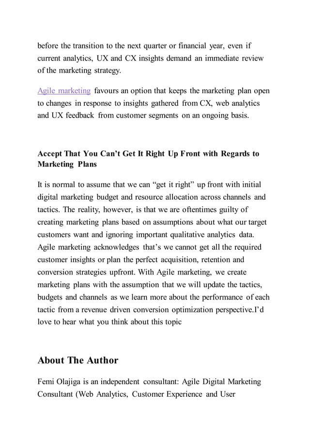 Principles of agile marketing explained | PDF | Marketing and ...