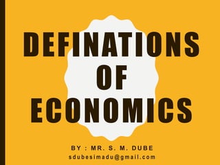 Principles of agricultural economics lecture 1 ( mr simbarashe dube) | PPTX