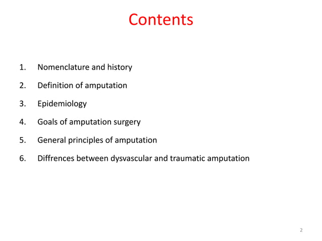 Principles Of Amputation | PPTX