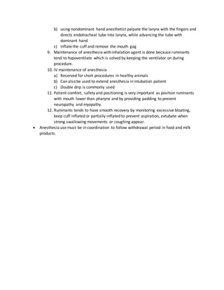 Principles of anesthesia use in cattle | DOCX
