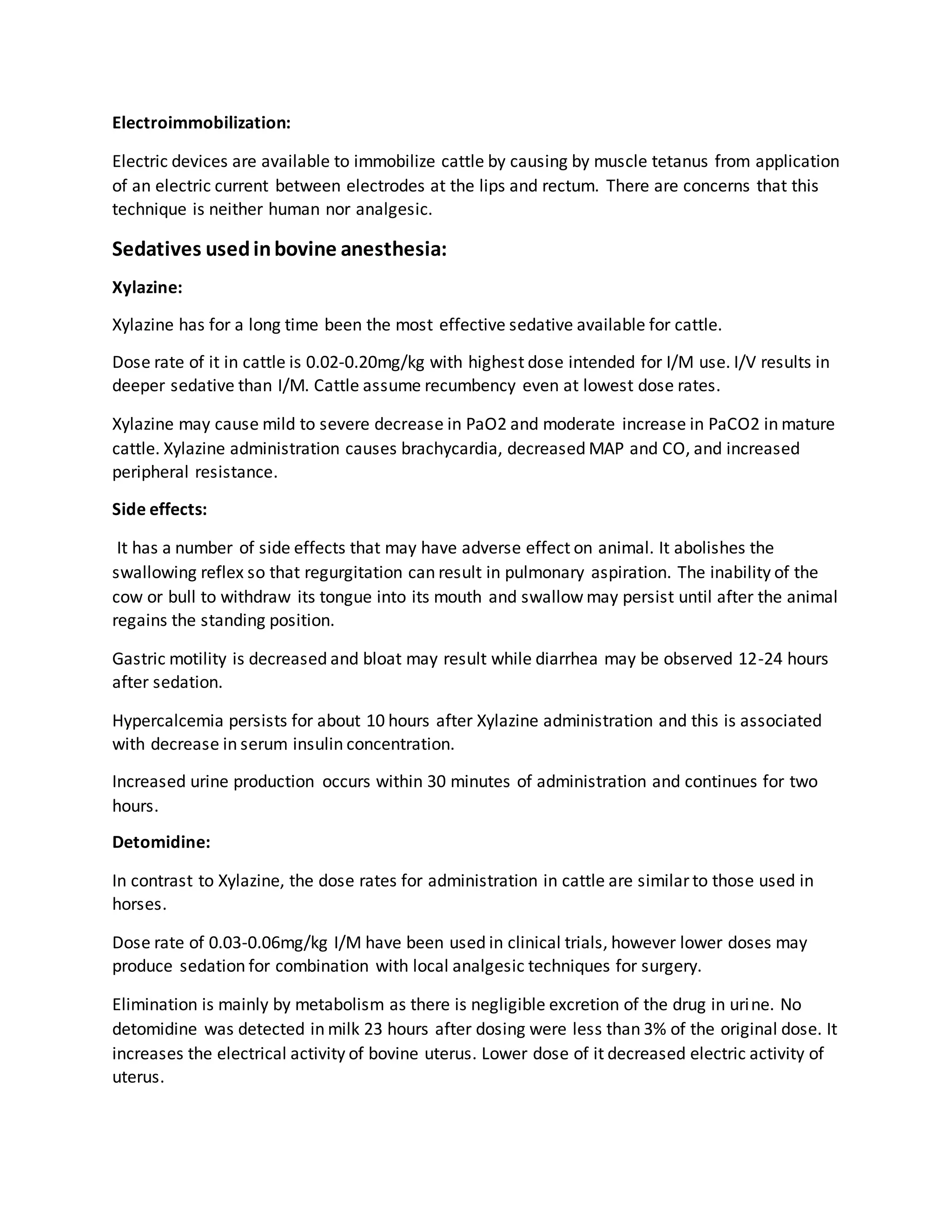 Principles of anesthesia use in cattle | DOCX