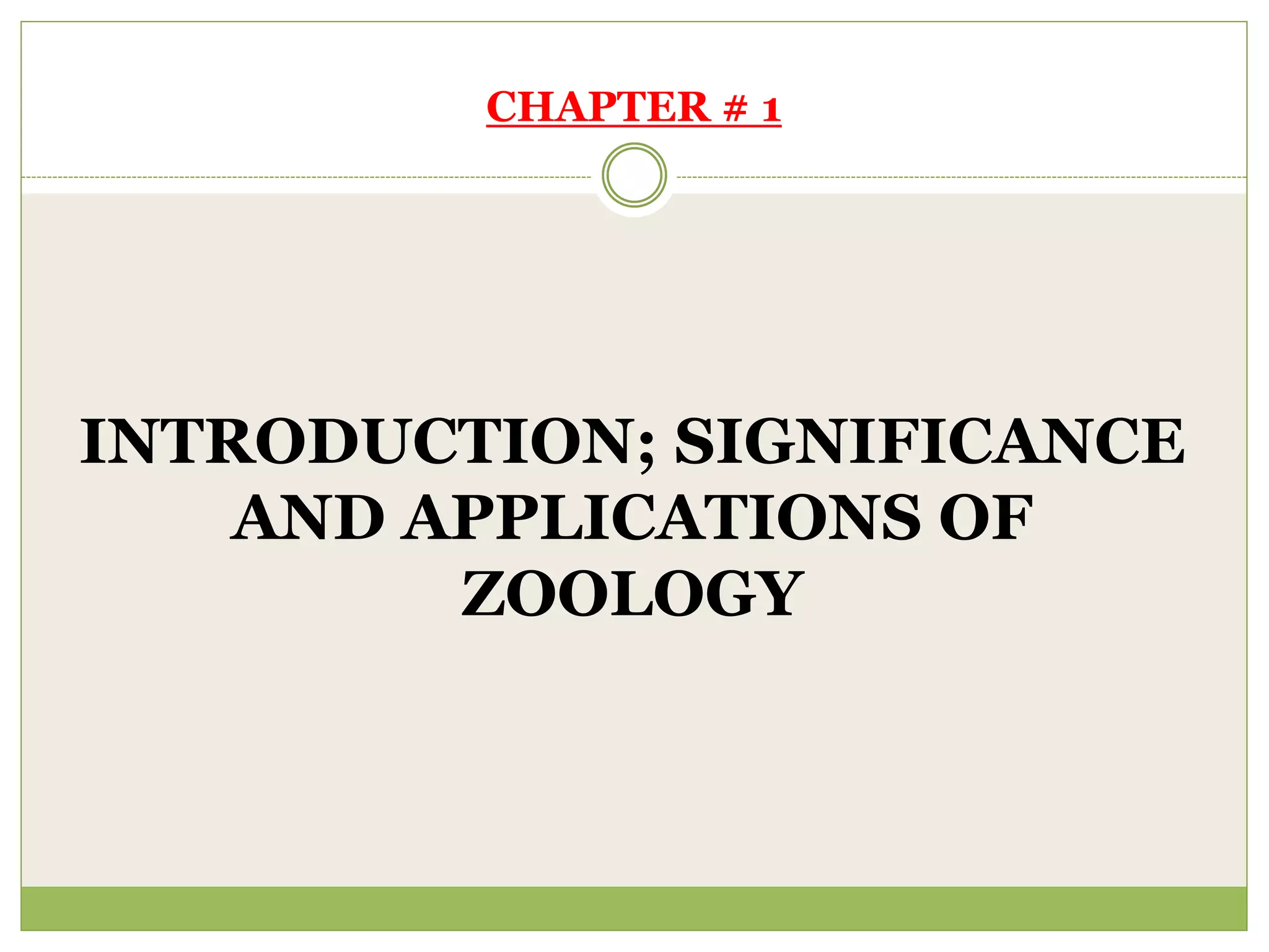 Zoology and Its Scope | PDF
