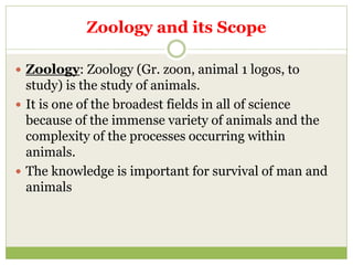 Zoology and Its Scope | PDF