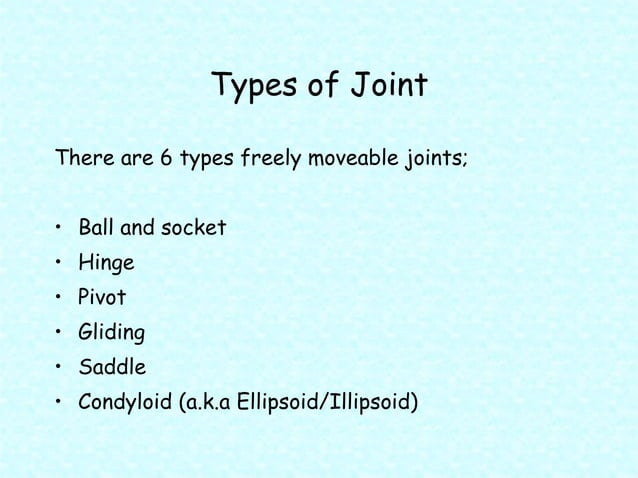 Principles of a+p 1112 session 6 - joints (function) | PPT