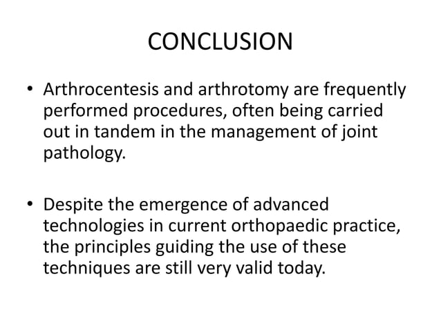 Principles of arthrotomy & arthrocentesis | PPTX