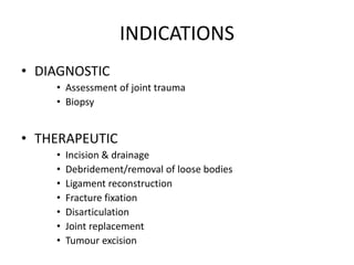 Principles of arthrotomy & arthrocentesis | PPTX