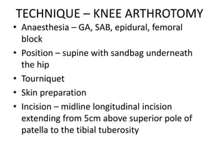 Principles of arthrotomy & arthrocentesis | PPTX