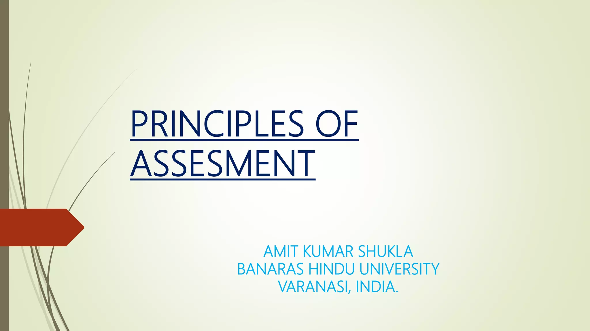 Principles of assesment | PPTX