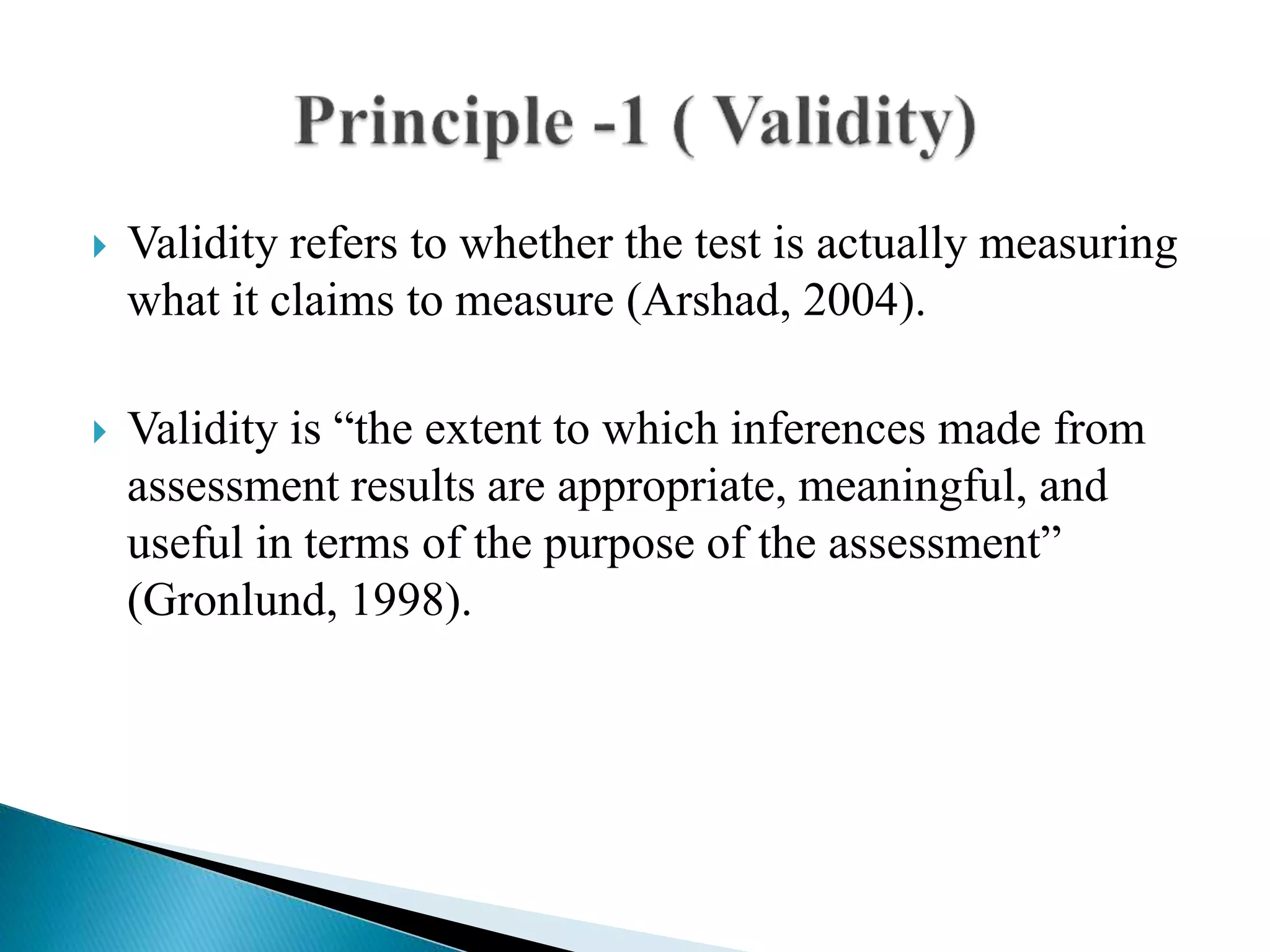 Principles of assessment | PPTX