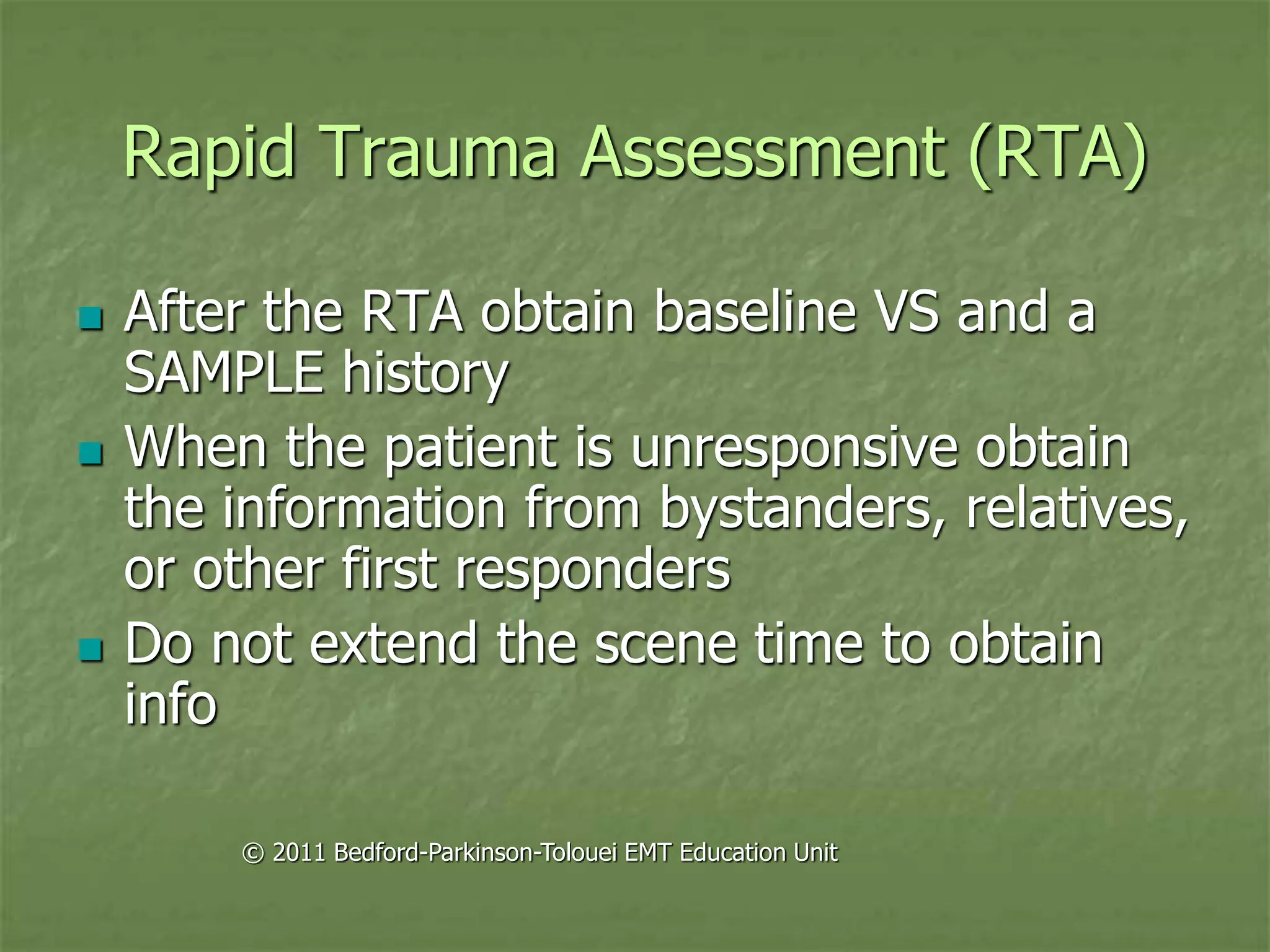 Principles of assessment for ems chapter 07 | PPT
