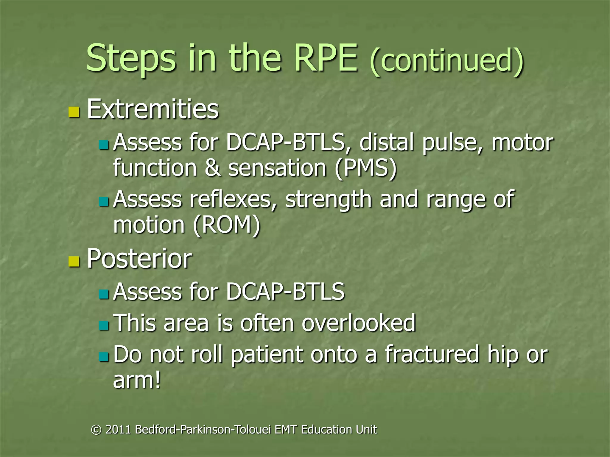 Principles of assessment for ems chapter 10 | PPT