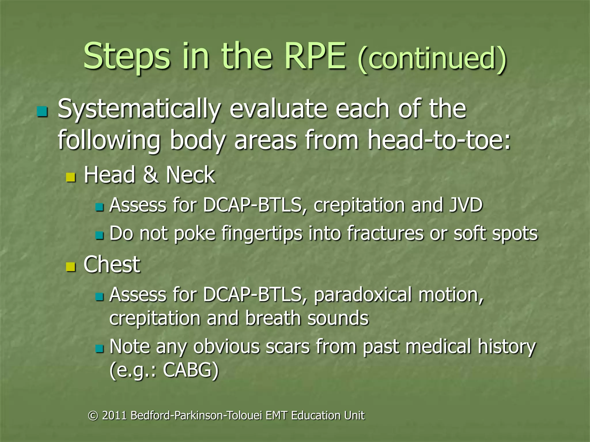 Principles of assessment for ems chapter 10 | PPT
