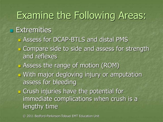 Principles of assessment for ems chapter 11 | PPT