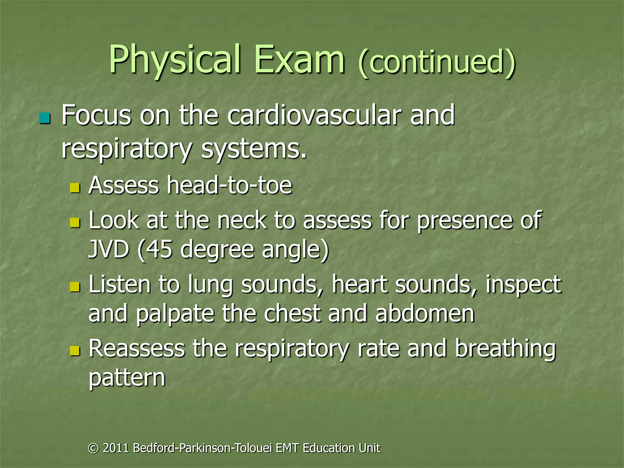 Principles of assessment for ems chapter 13 | PPT