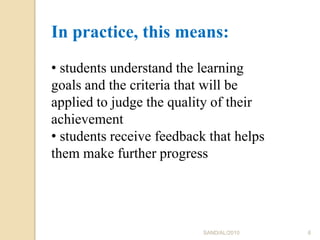 Principles of assessment of learning 01 | PPTX