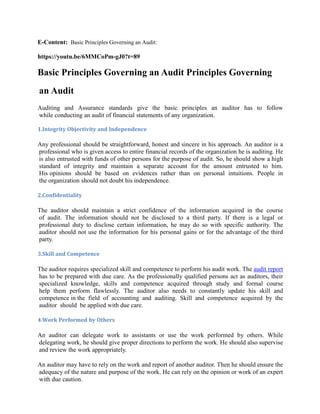 Principles of Audit | PPT