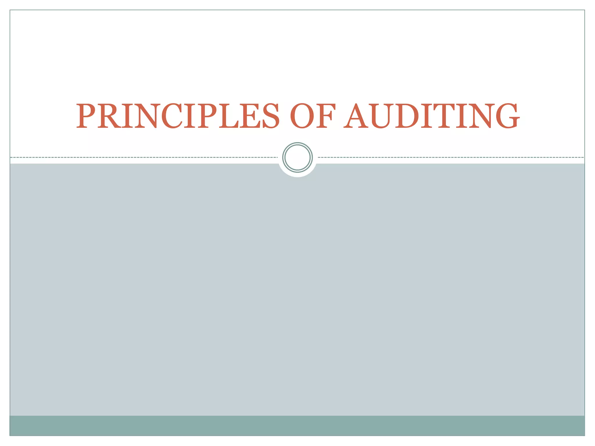 Principles of auditing | PPT