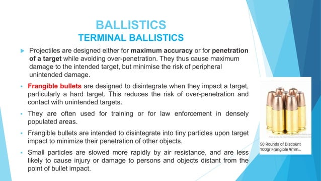 Principles of Ballistics and Projectile Motion | PPTX | First Aid | Injuries