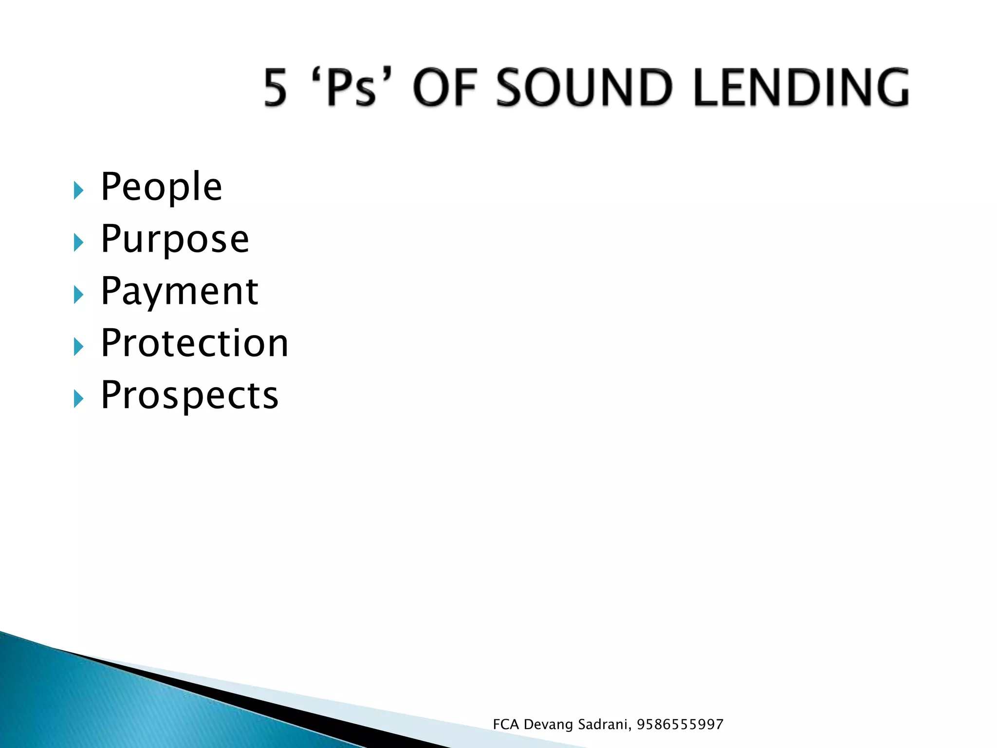 Principles of bank lending | PPTX