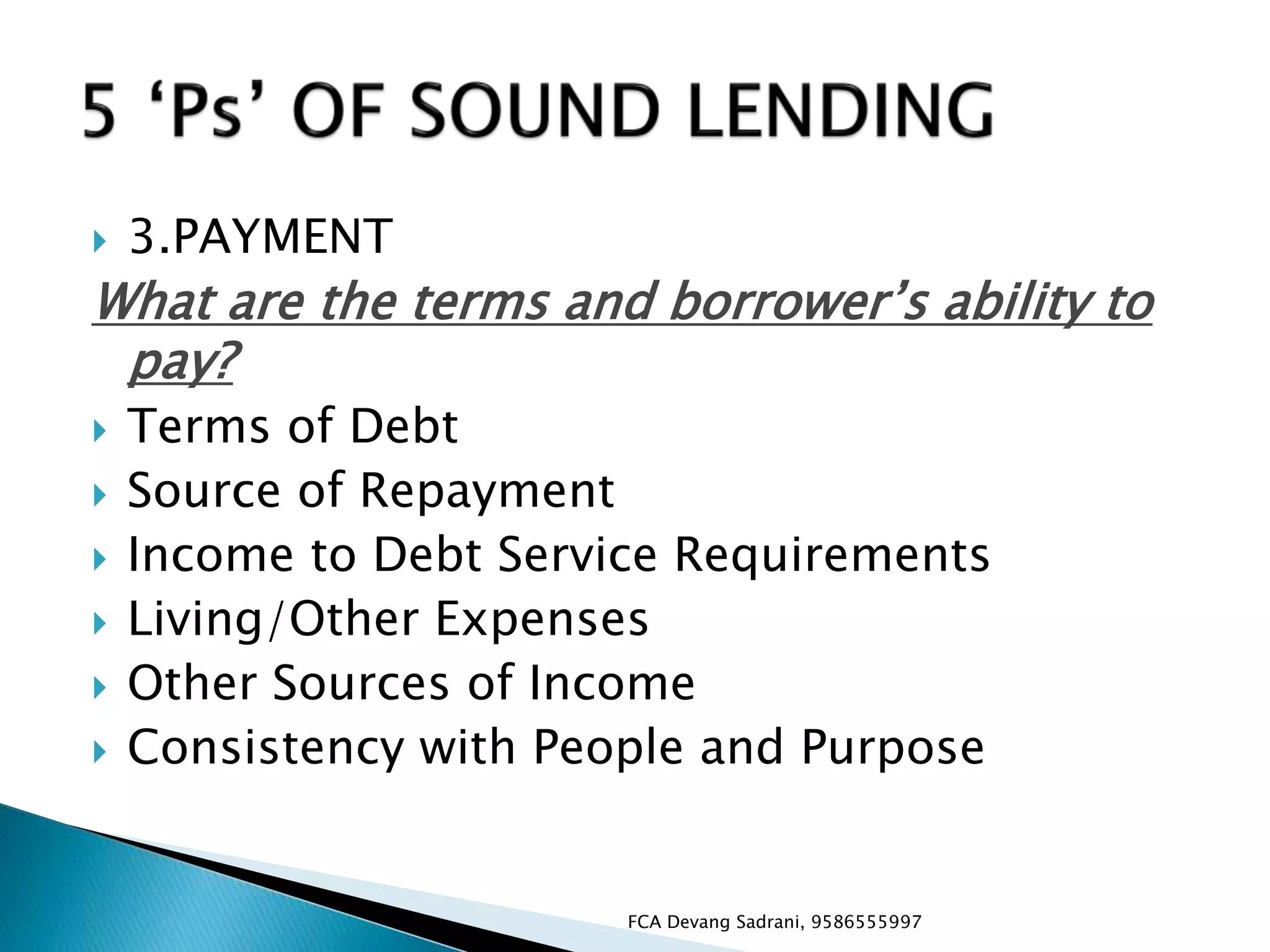 Principles of bank lending | PPTX