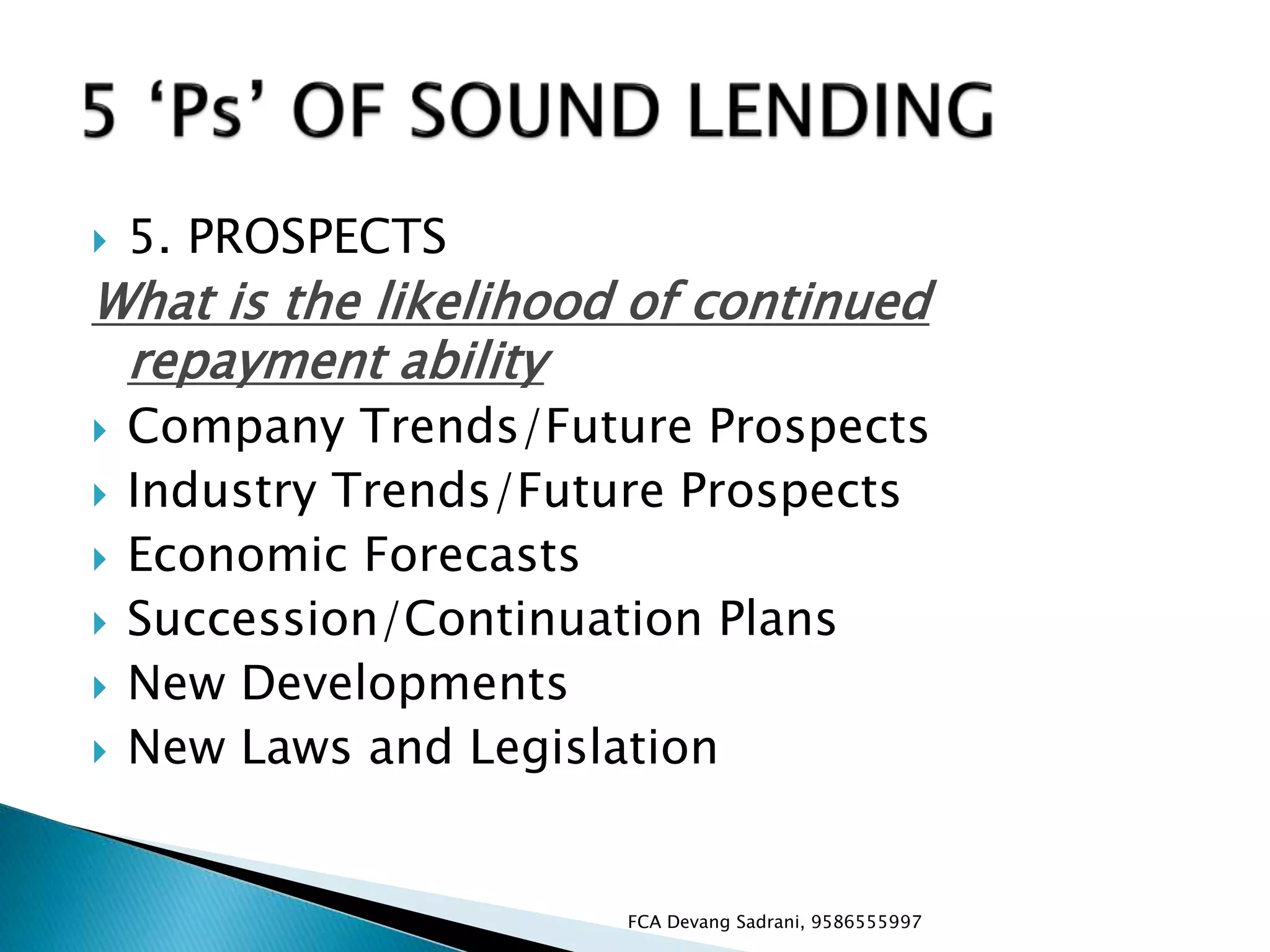 Principles of bank lending | PPTX