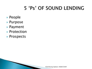 Principles of bank lending | PPTX