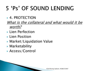 Principles of bank lending | PPTX