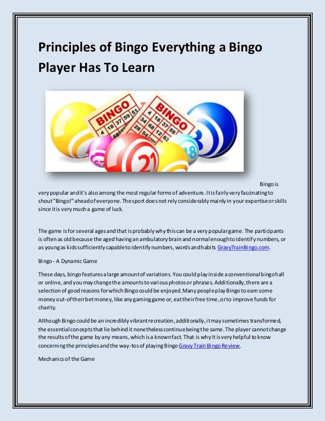 Principles of bingo everything a bingo player has to learn
