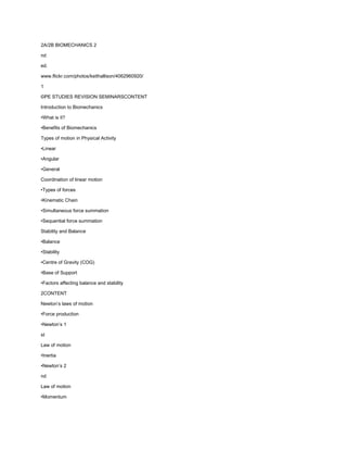 Principles of biomechanics | PDF