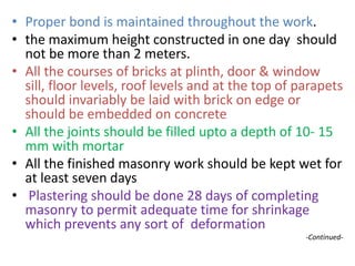 Principles of brick masonry Principles & Significance ppt | PPTX
