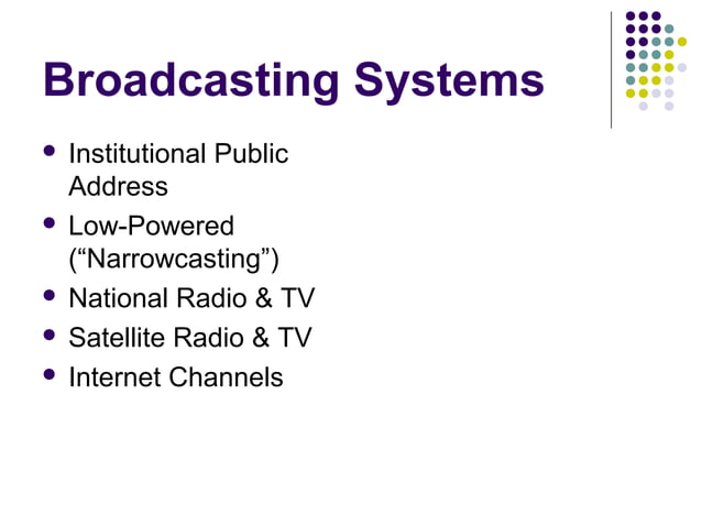 Principles Of Broadcasting Ppt Computer Networking Computing
