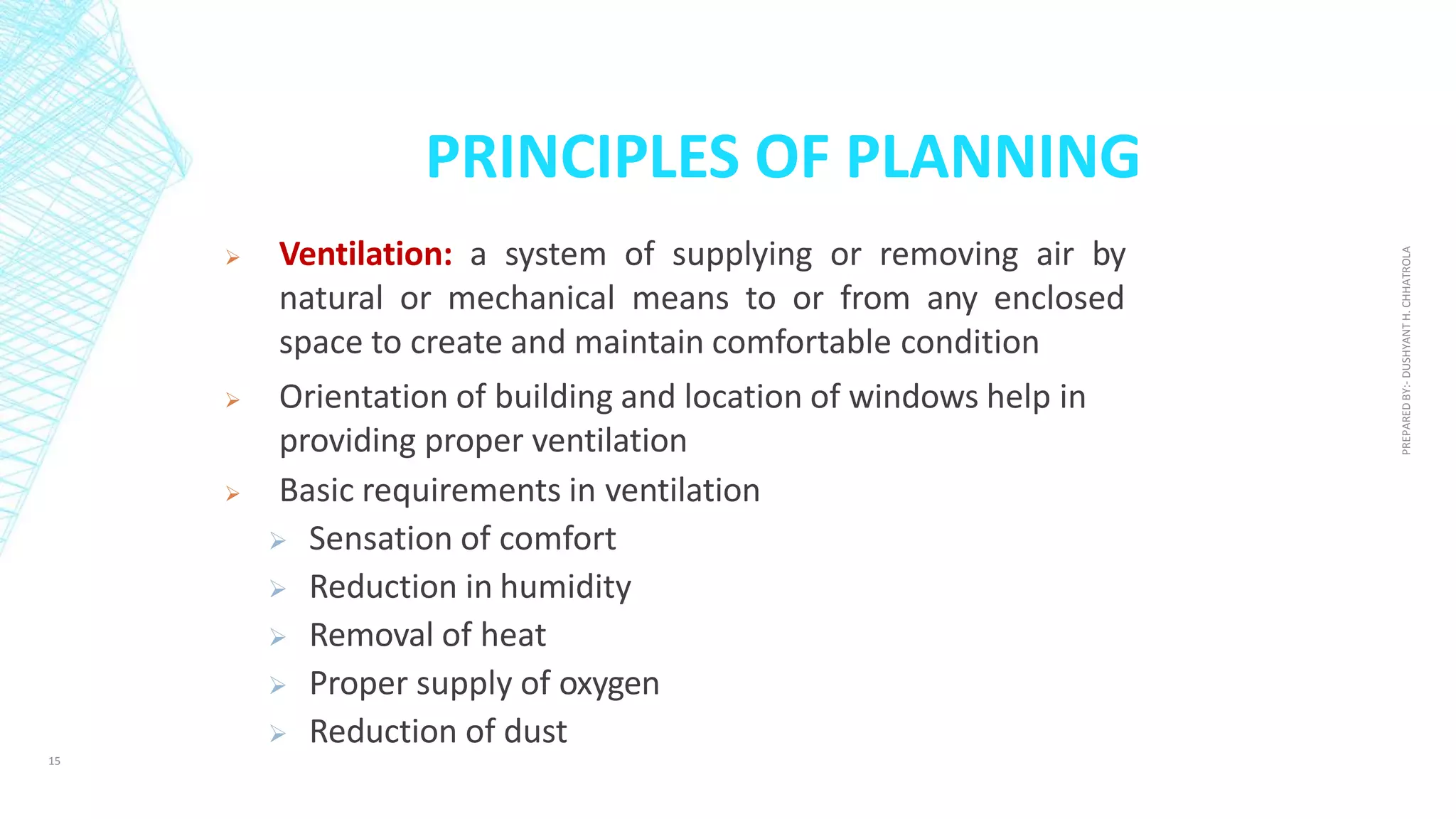 Principles of building planning | PPTX