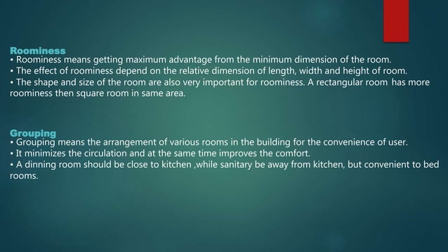 Principles of building planning, principles of architecture | PPT