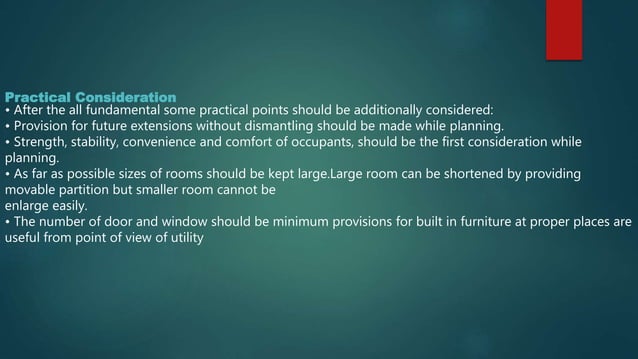 Principles of building planning, principles of architecture | PPT