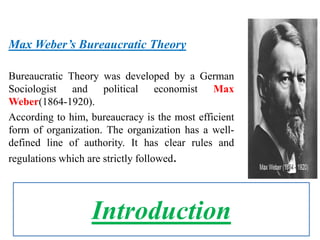 Principles of bureaucratic theory ppt | PPT