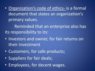 Principles of business ethics | PPTX
