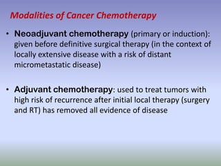 Principles of cancer chemotherapy and its clinical evaluation | PPTX