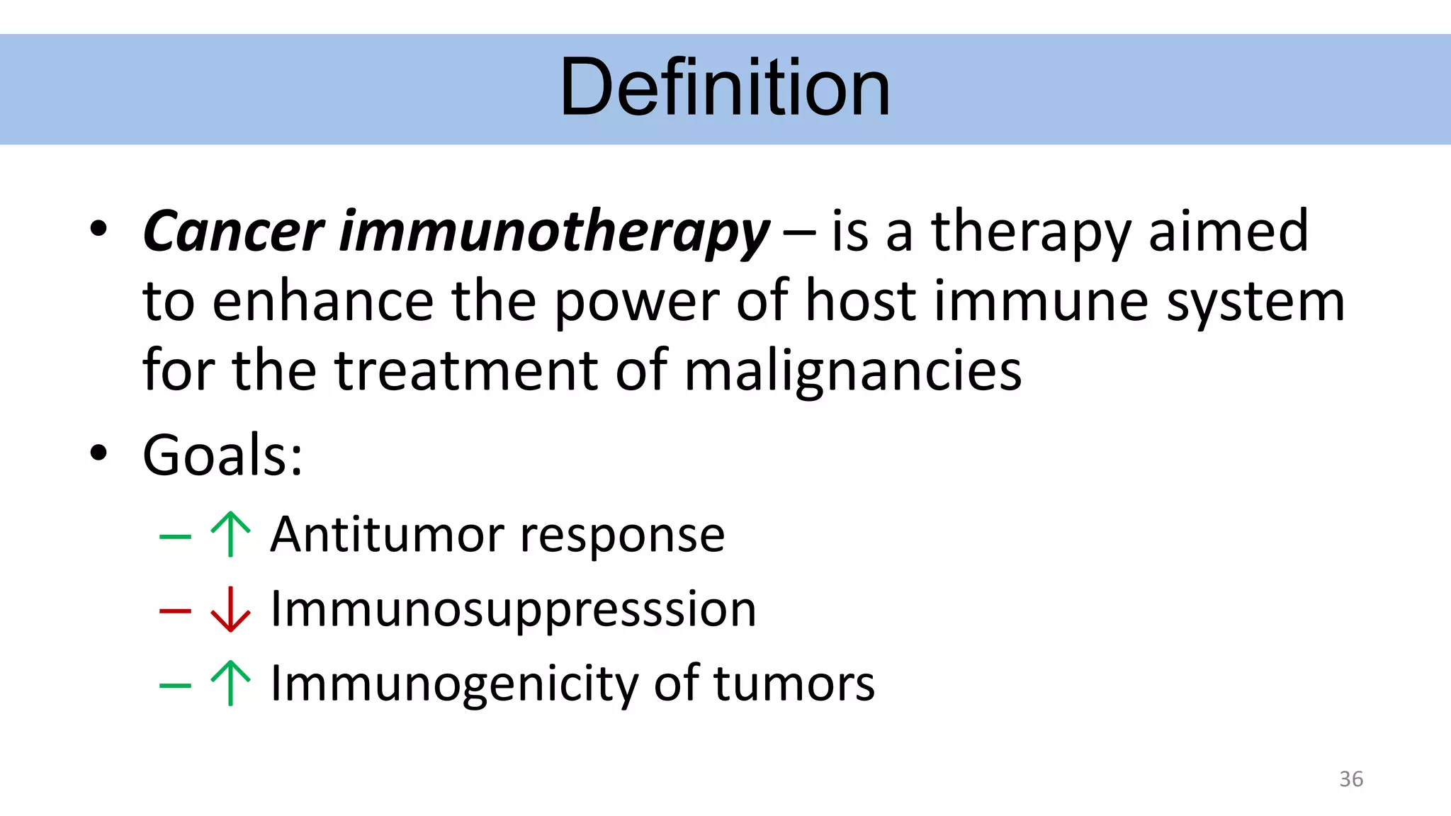 Principles of cancer immunotherapy | PPTX