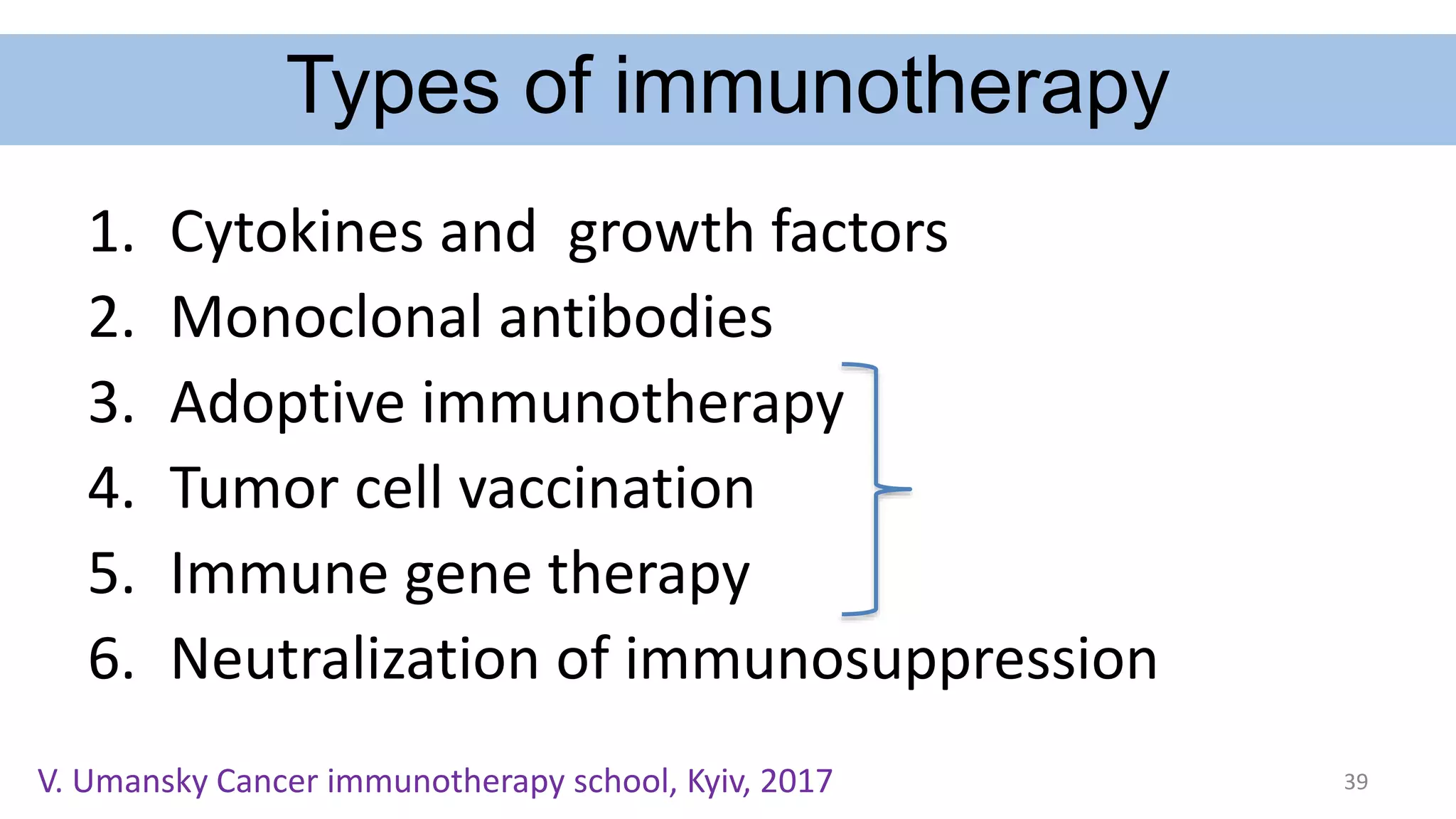 Principles of cancer immunotherapy | PPTX
